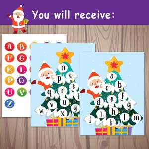 Alphabet Matching Activity, Christmas Busy Book Pages, Prechool ABC ...