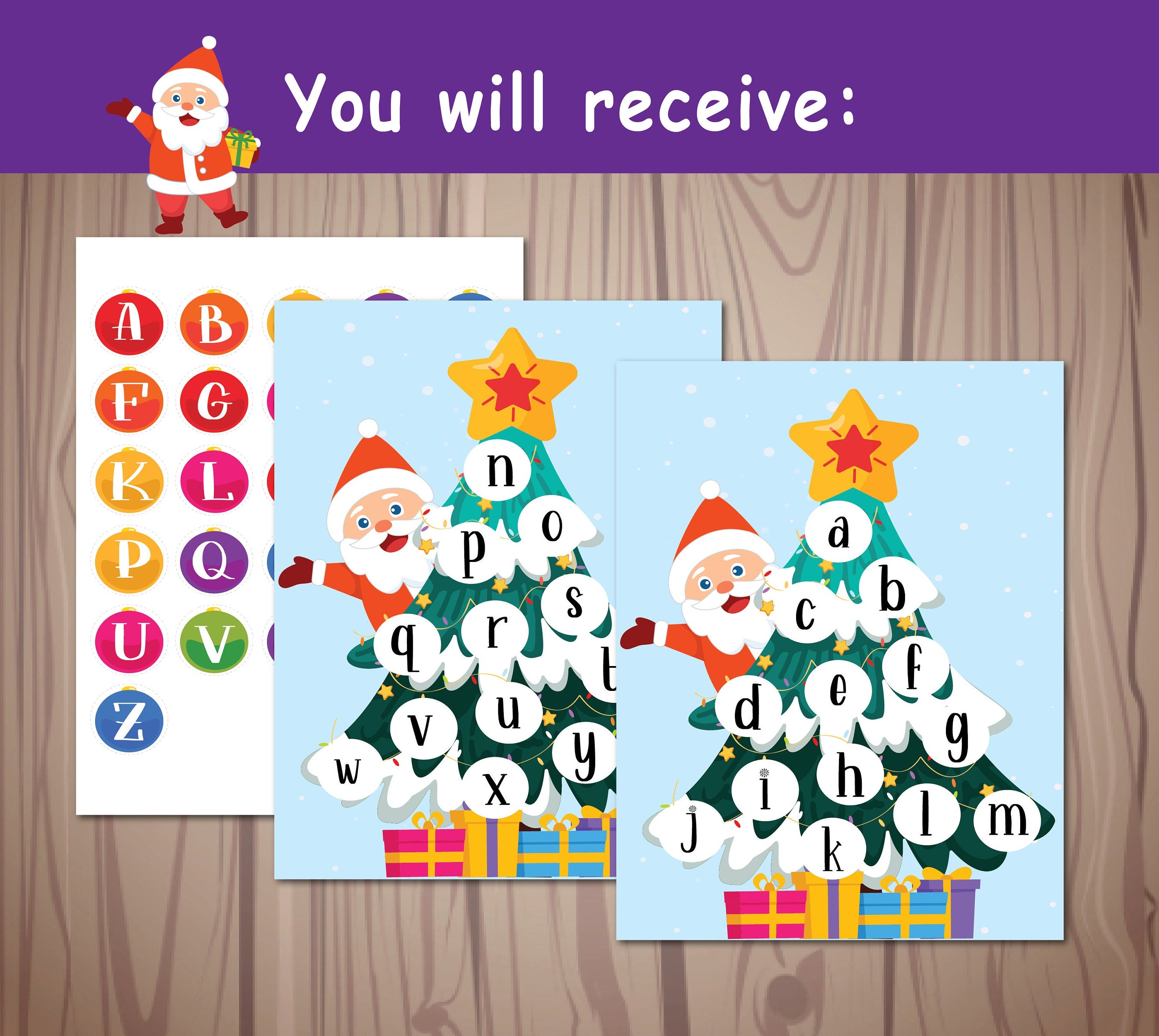 Alphabet Matching Activity Christmas Busy Book Pages - Etsy