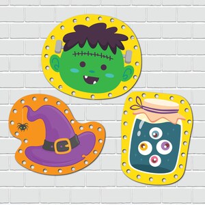 Halloween Lacing Cards, Preschool Fine Motor Skill Activity, Fall ...