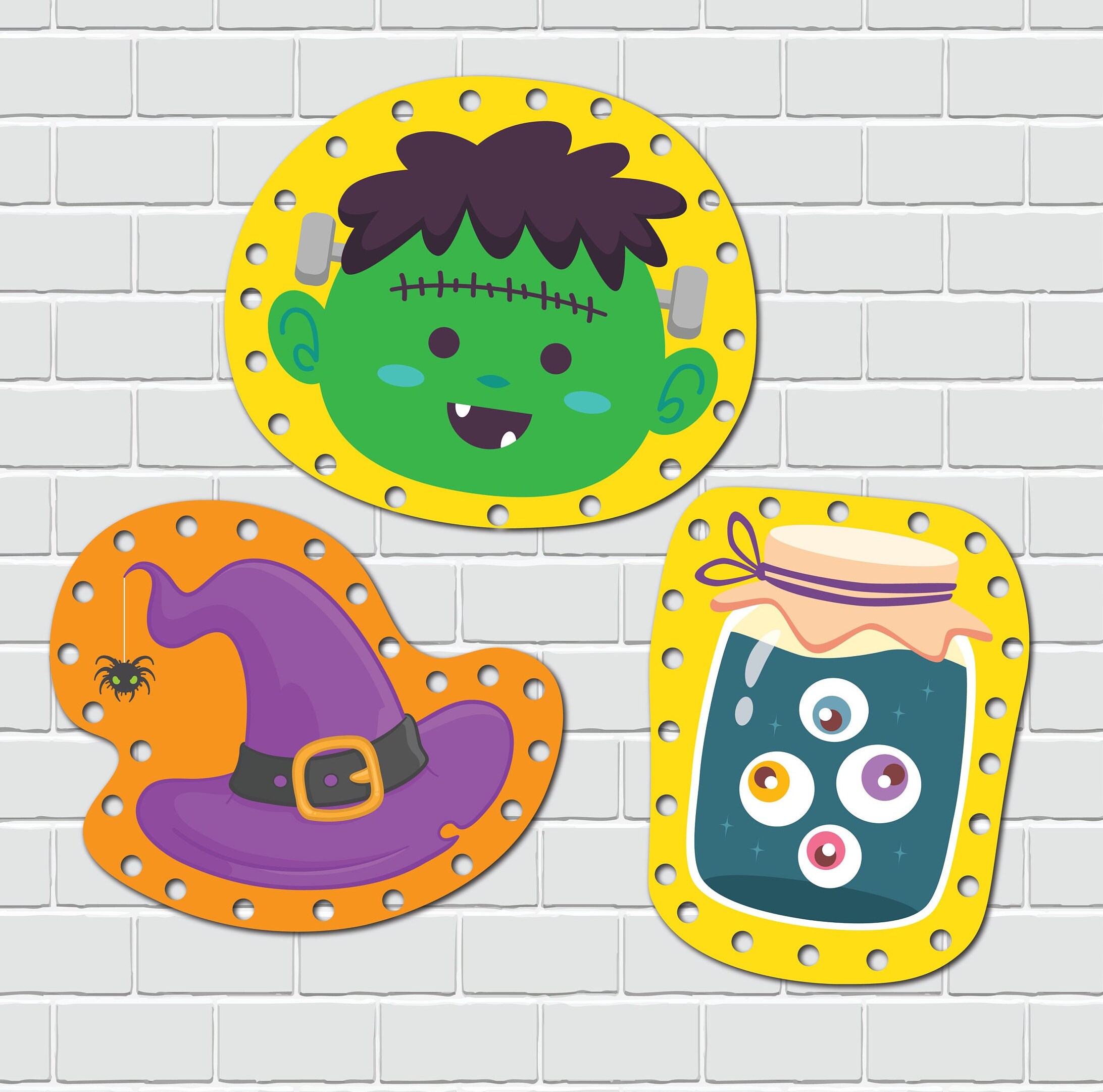 Halloween Lacing Cards Preschool Fine Motor Skill Activity - Etsy