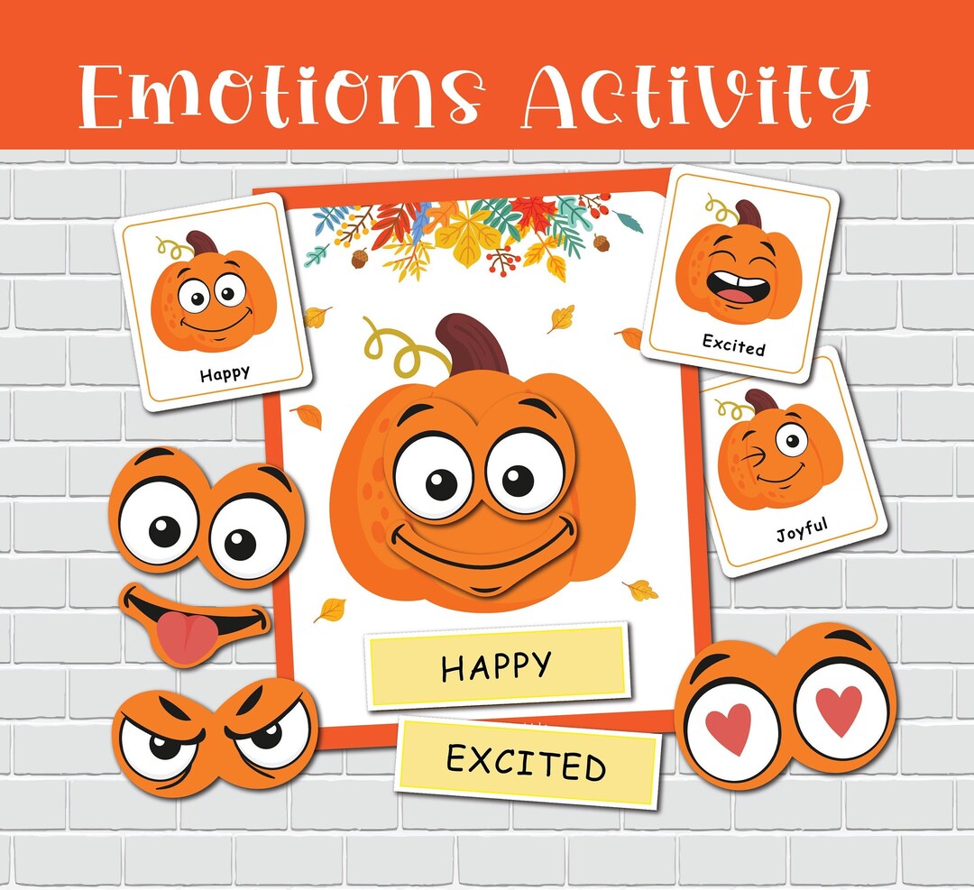 Pumpkin Emotions Activity for Kids, Preschool Feelings Printables ...