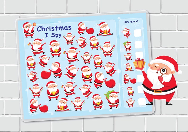 I Spy Christmas Printable Activity. Look and Find Counting - Etsy