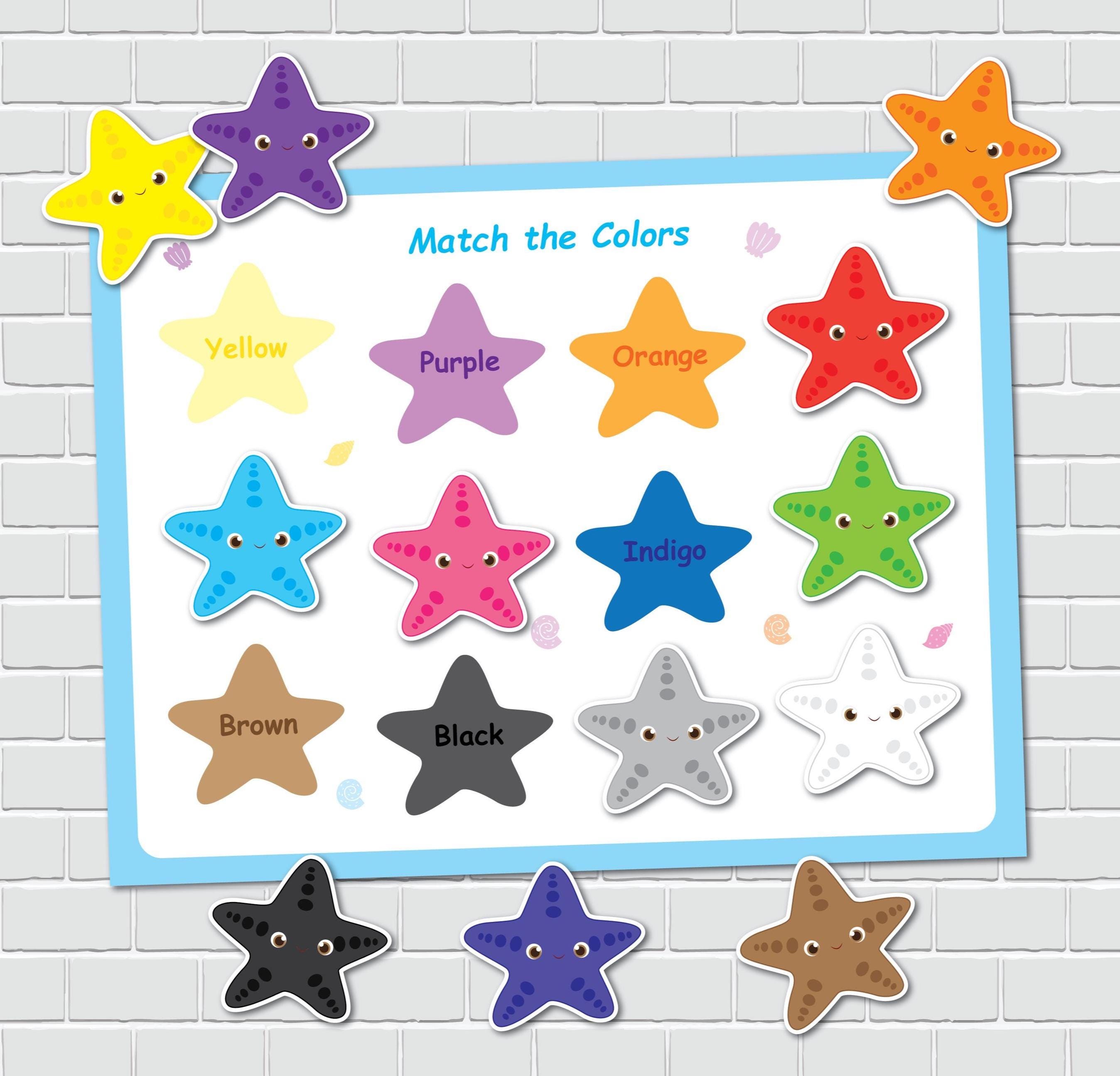 Starfish Color Matching Activity for Kids, Toddler Color Printables - Etsy