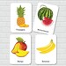 Fruits Three Part Cards Montessori Flashcards Homeschool - Etsy