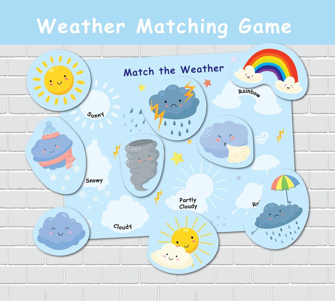 Weather Matching Activity, Toddler Busy Book Page, Learning Binder ...