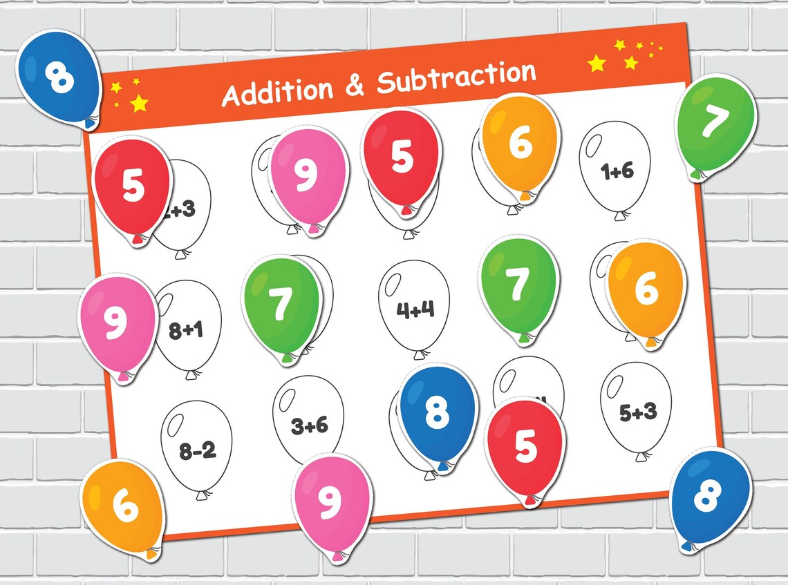 Preschool Math Activities Addition and Subtraction Practice - Etsy