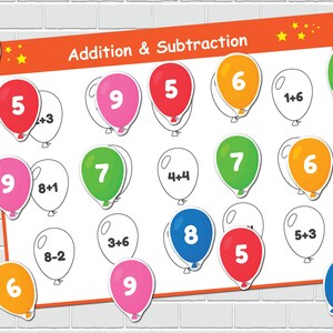 Preschool Math Activities Addition and Subtraction Practice for ...