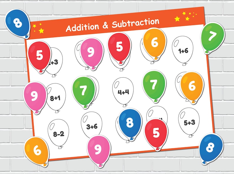 Preschool Math Activities Addition and Subtraction Practice - Etsy
