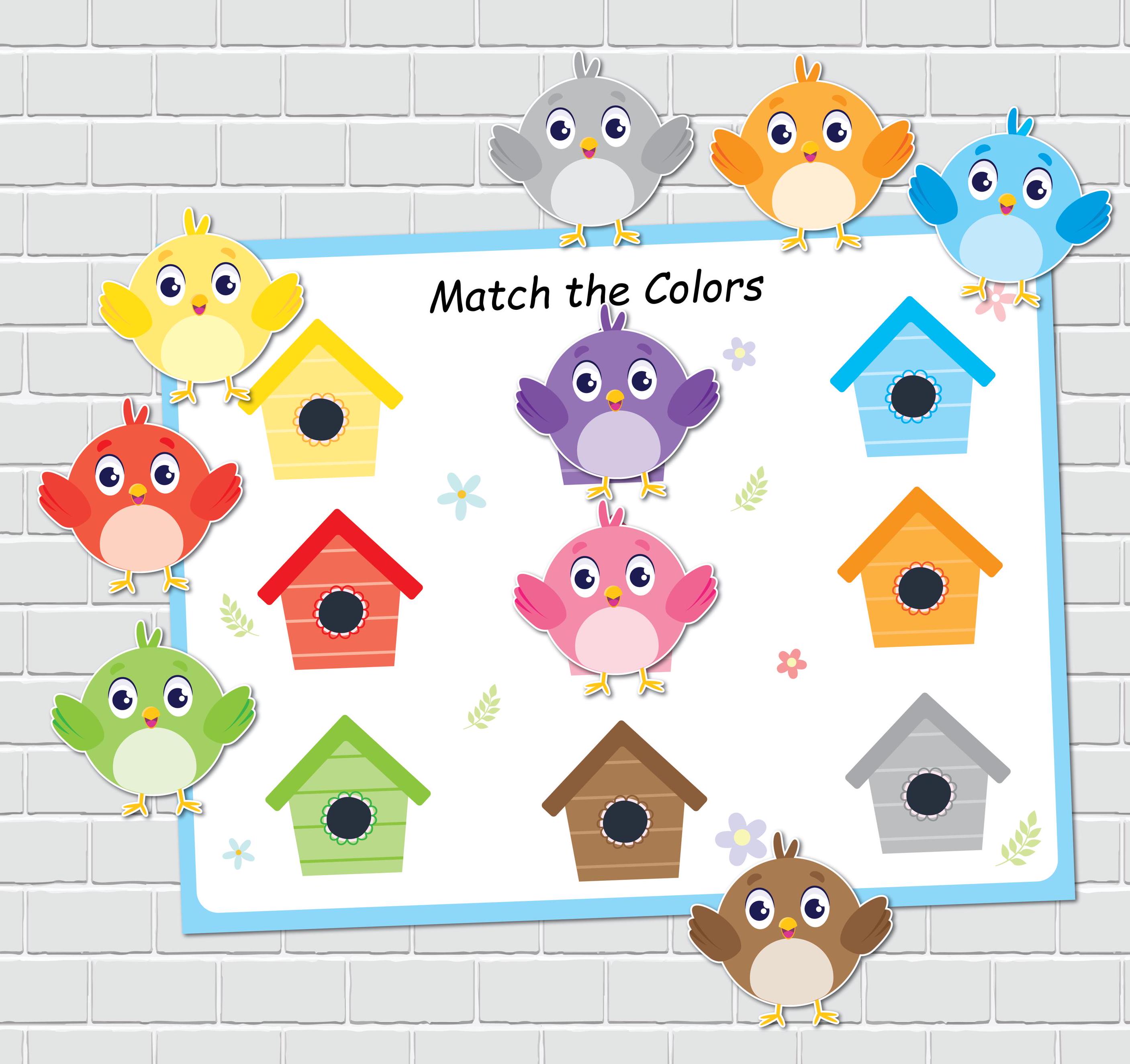 Birds Color Matching Activity, Color Printables, Toddler Busy Book ...