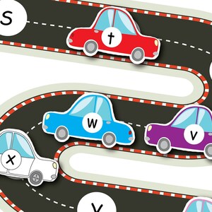 Cars Alphabet Matching Activity ABC Busy Book Pages Toddler Learning ...