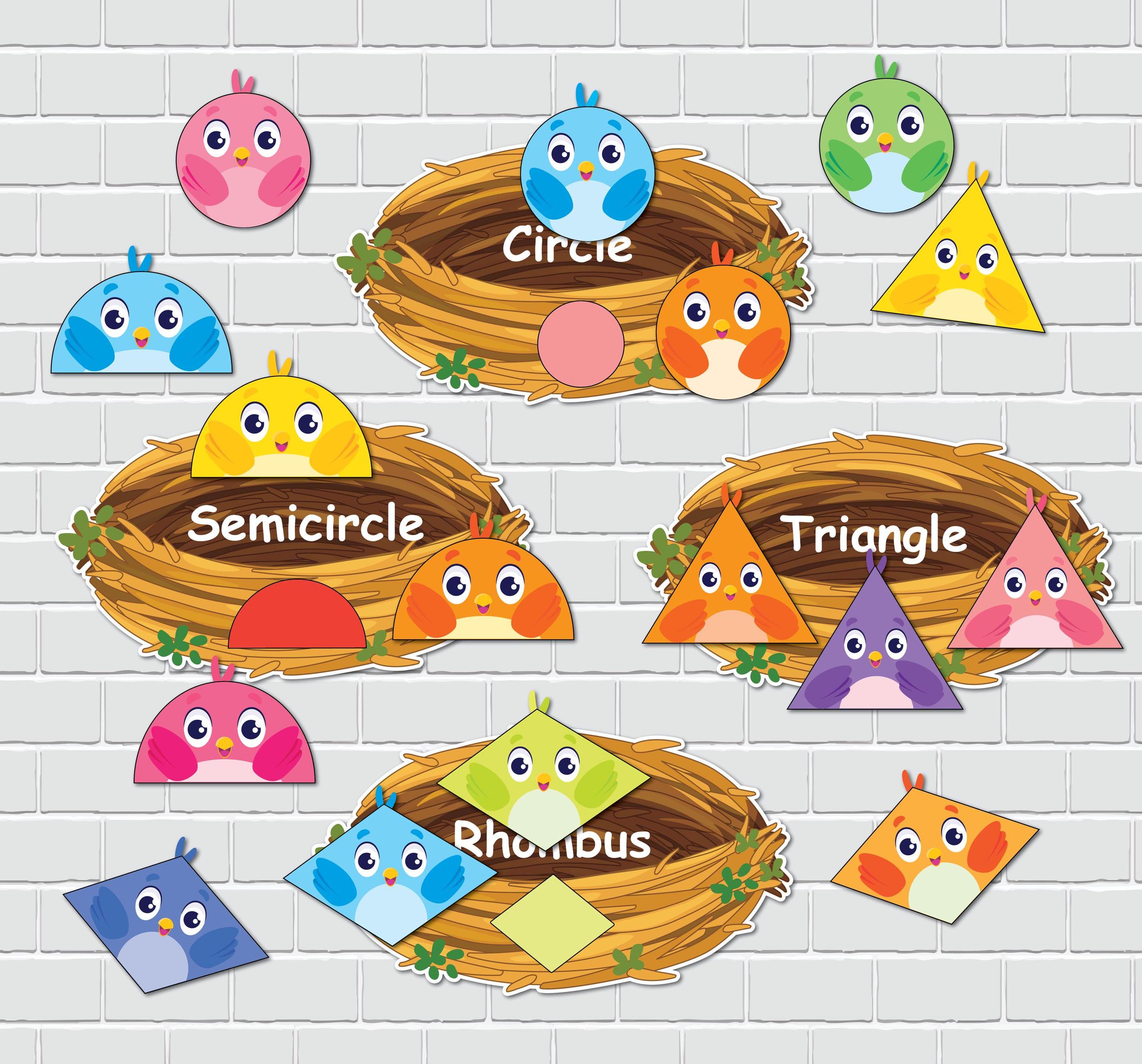 Birds Shapes Sorting Activity, 2D Shapes Center, Summer Busy Book Page ...