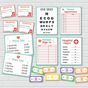 Doctor Pretend Play, Printable Hospital Dramatic Play, Preschool ...