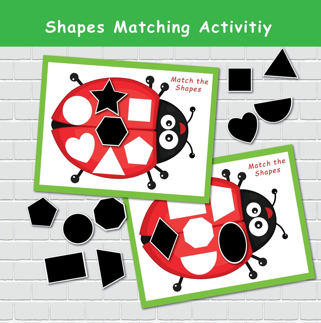 Ladybug Shapes Matching Activity, 2D Shapes, File Folder Games, Special ...