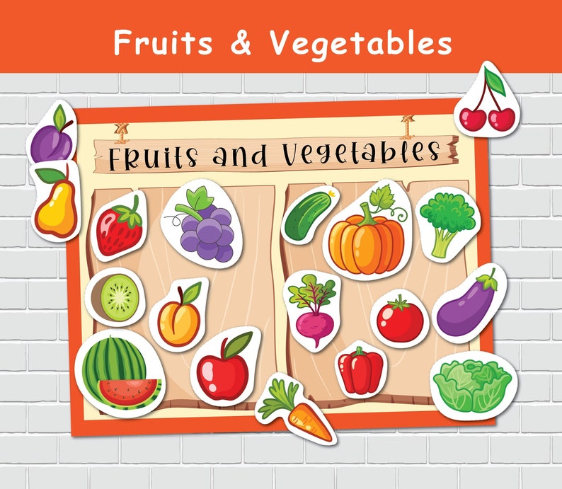 Fruits and Vegetables Sorting Printable Activity. Farm Busy Book Page ...