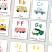 Alphabet Flashcards Transportation Theme ABC Printable Flash - Etsy