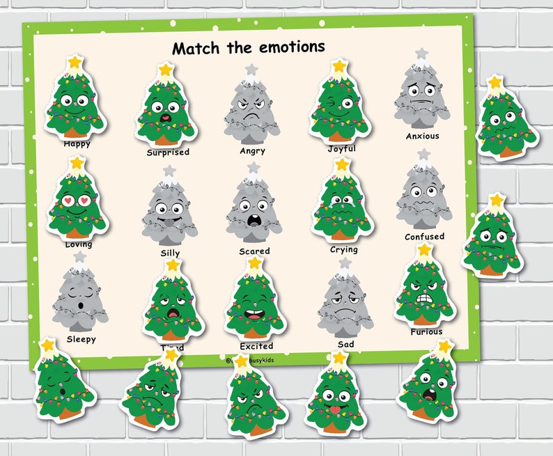 Christmas Tree Emotions Activity for Kids Preschool - Etsy