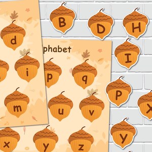Acorn Alphabet Matching Activity for Kids, Autumn Quiet Book ...