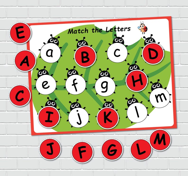 Ladybug ABC Matching Activity: Preschool Learning (digital Download) - Etsy