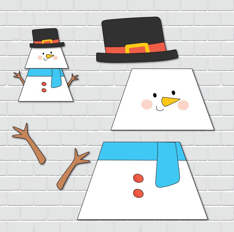 Build a Shape Snowman, 2D Shapes, Winter Busy Book, Special Education ...