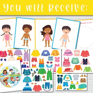 Dress up Printable Activity Four Seasons File Folder Games Toddler ...