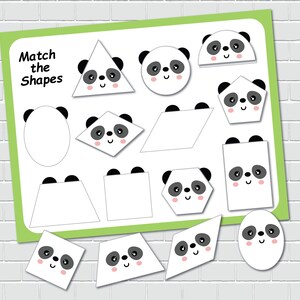 Panda Shape Matching Activity, 2D Shapes, Busy Book Page, File Folder ...
