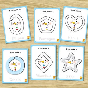 Snowman Shapes Play Dough Mats, Printable Play Doh, Toddler Quiet Time ...