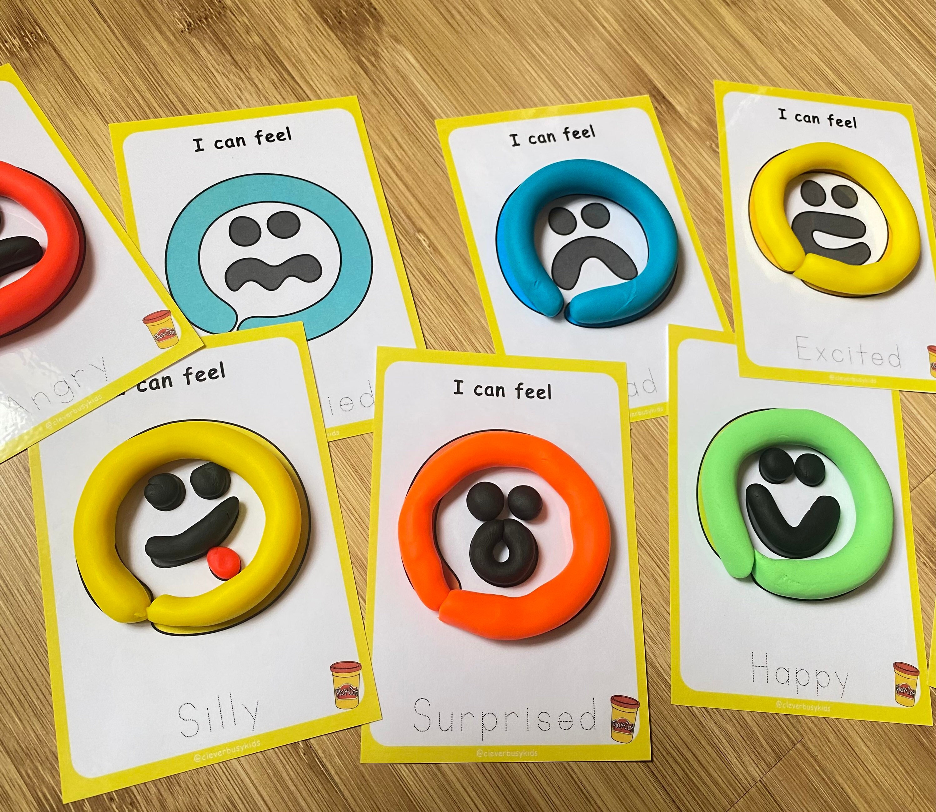Emotions Play Doh Mats Activity, Printable Play Dough, Montessori Play ...