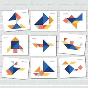 Transportation Theme Printable Tangrams Puzzle Activity for Preschool ...