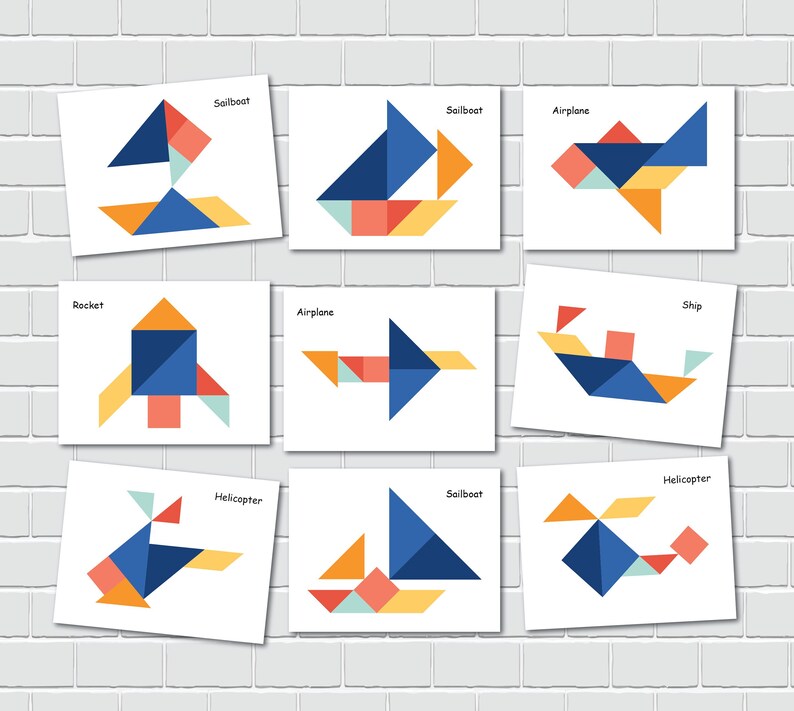 Transportation Theme Printable Tangrams Puzzle Activity for Preschool ...