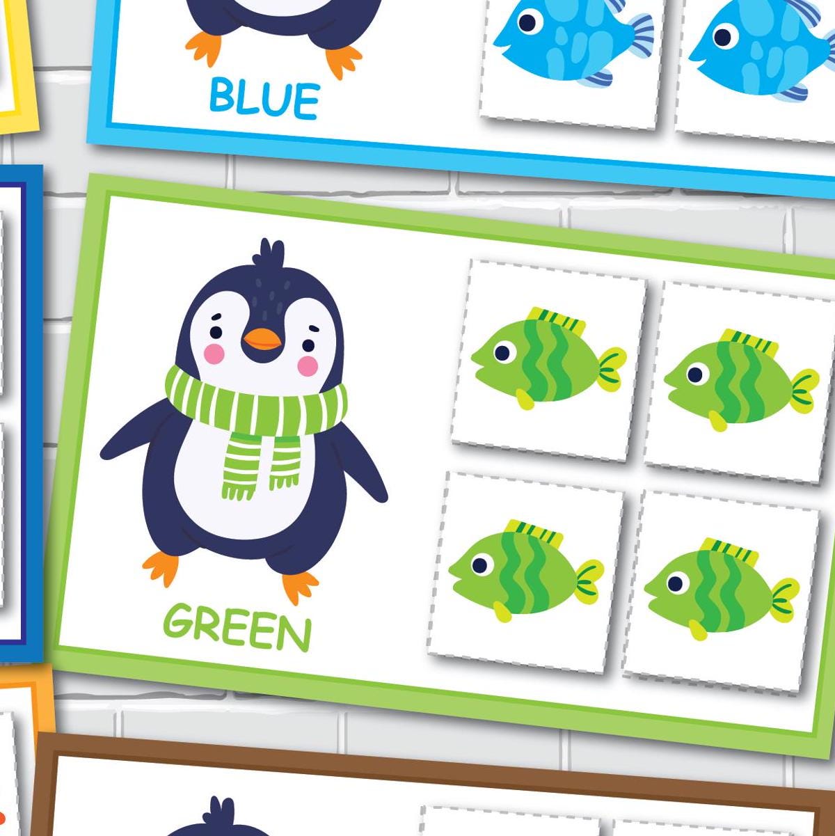 Penguin Color Matching Activity for Kids, Winter Activities, Toddler ...