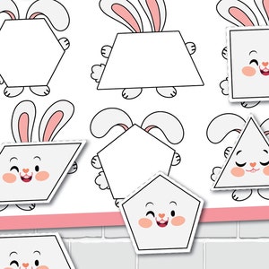 Bunny Shape Matching Activity, 2D Shapes, Easter Busy Book Page, File ...