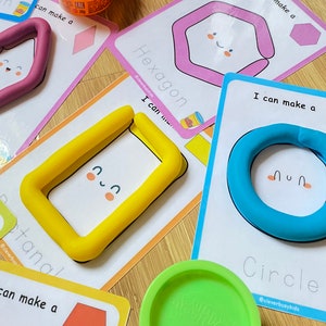 Shapes Play Dough Mats, Printable Montessori Play Doh Activity ...