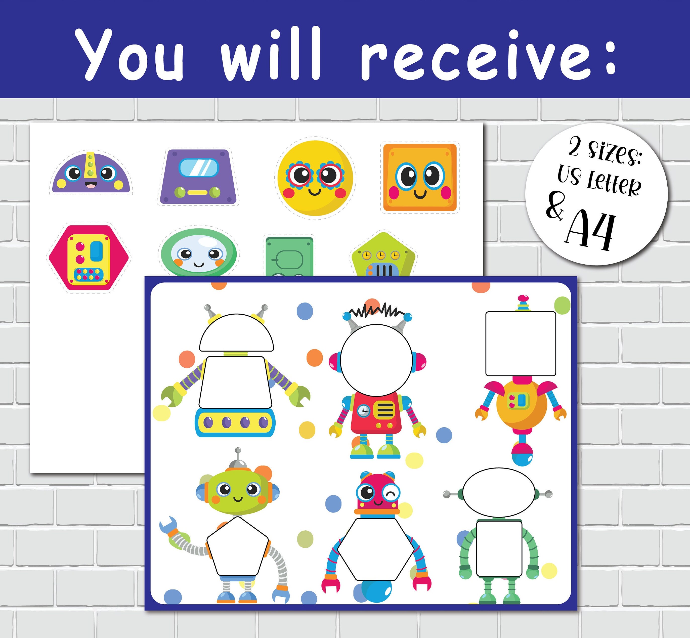 Shape Matching Printable Activities Toddler Busy Book Page Preschool ...