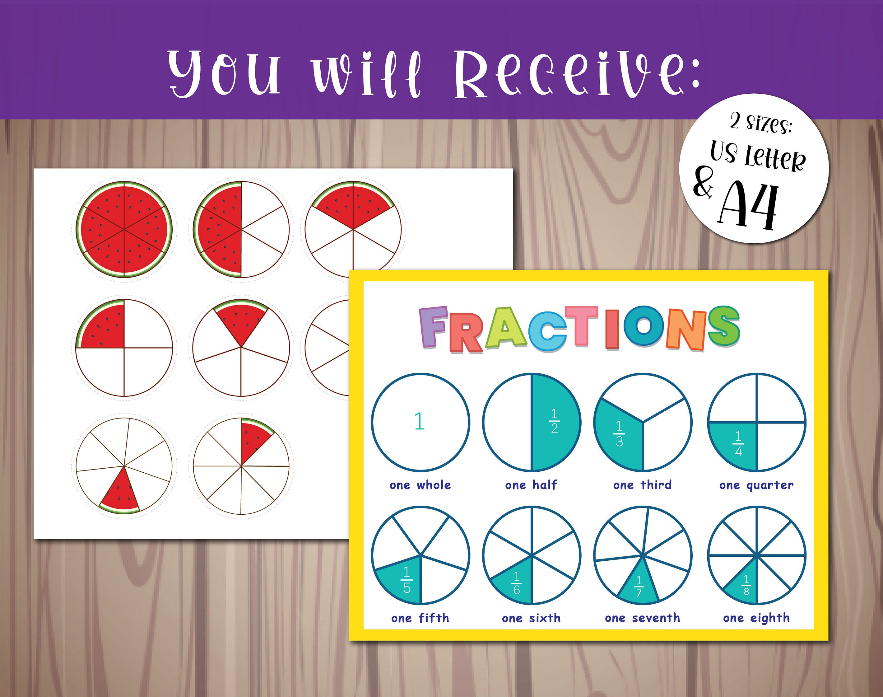 Fractions Matching Activity, Math Printable Activity, Learning ...