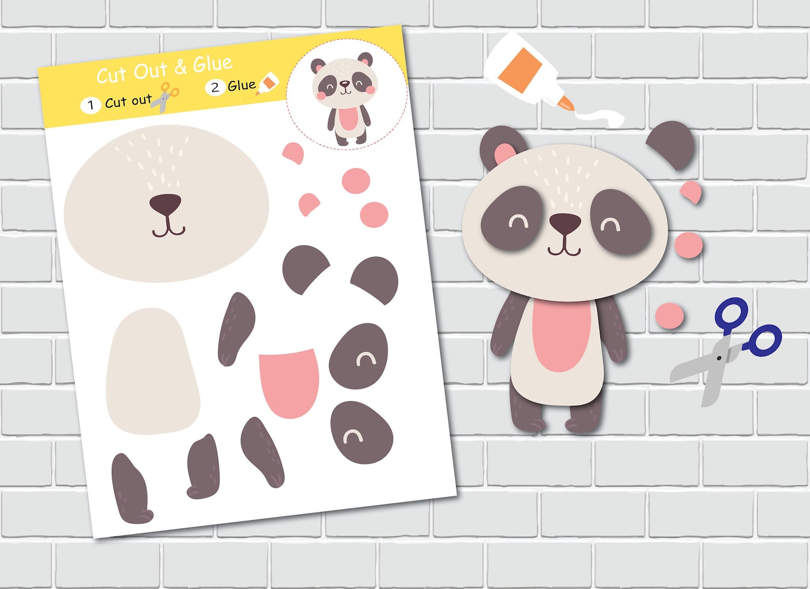 Cut Out and Glue Crafts for Kids. Scissors Skills Activity. Fine Motor ...