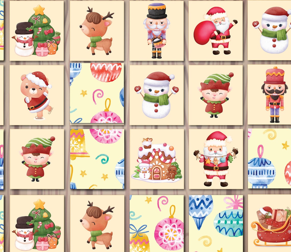 Christmas Memory Game Printable Memory Cards Toddler Quiet - Etsy