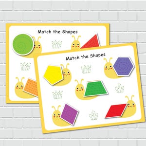 Snails Shape Matching Activity, 2D Shapes, Summer Busy Book Page, File ...