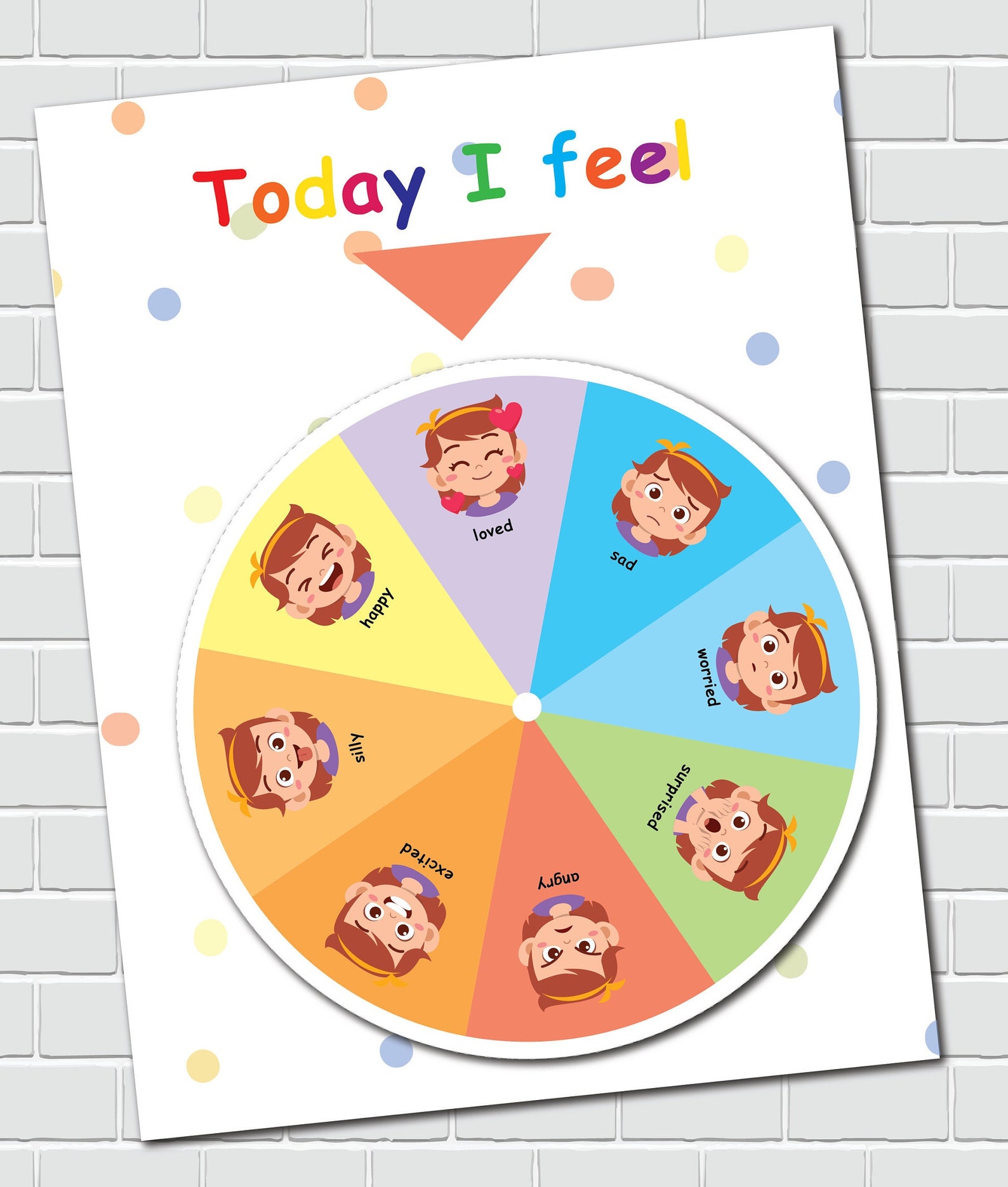 Emotions Wheel Printable Activity for Girls, Kids Feelings, Emotions ...