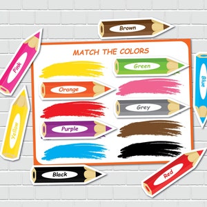 Colors Matching Activities for Kids, Toddler Printable, Preschool Busy ...