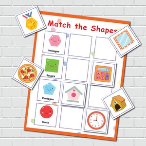 Shapes Matching Activity Toddler Learning Activity Busy Book Pages ...