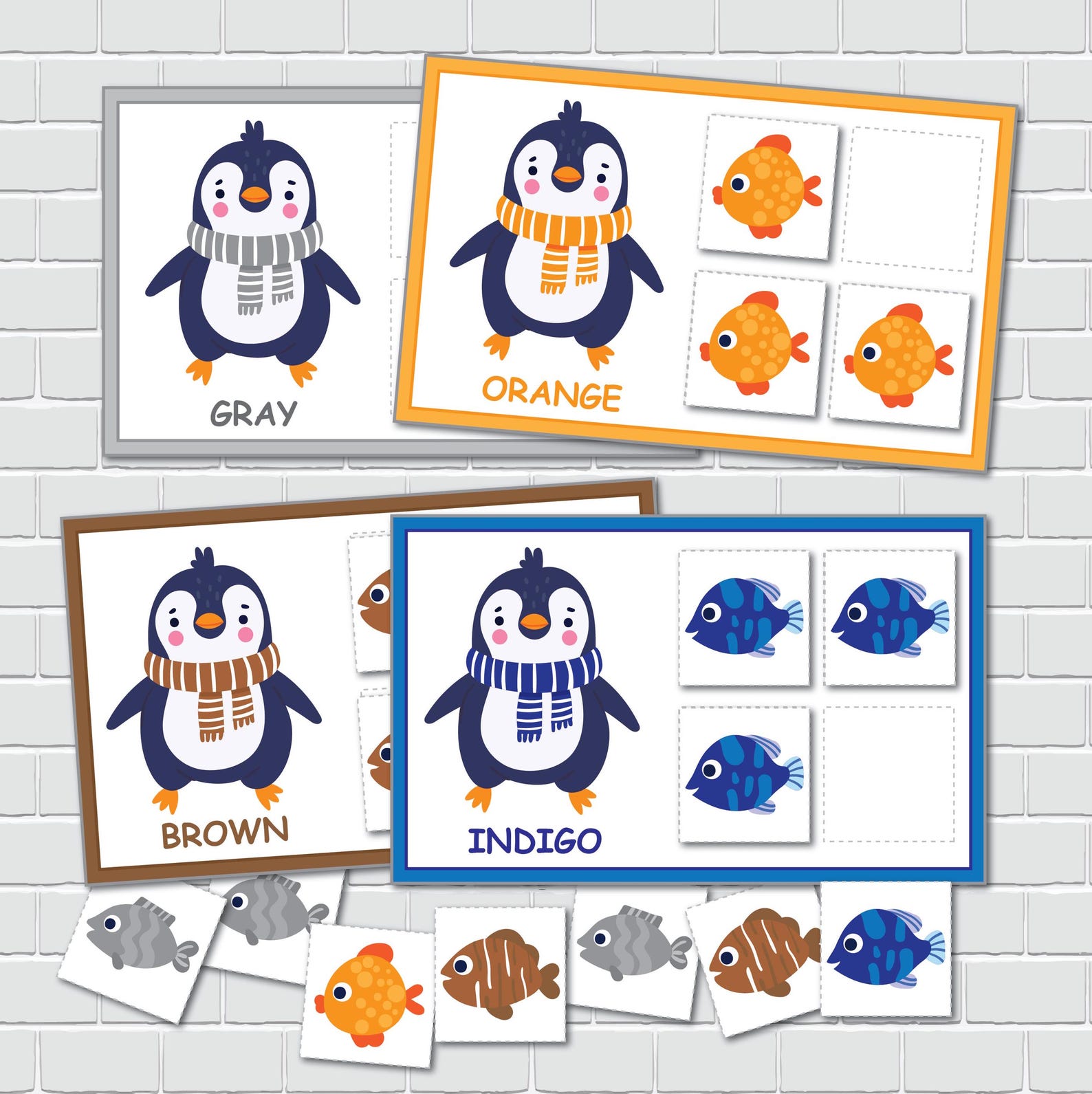 Penguin Color Matching Activity for Kids, Winter Activities, Toddler ...