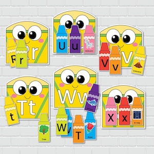 Crayon ABC Matching Game: Alphabet Busy Book, Preschool Learning ...