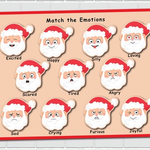 Christmas Feelings and Emotions Printable Activity. Toddler Busy Book ...