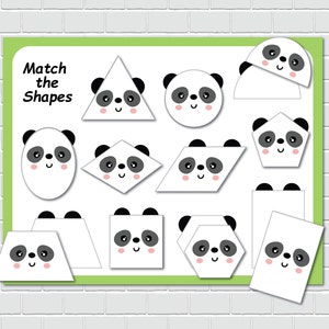 Panda Shape Matching Activity, 2D Shapes, Busy Book Page, File Folder ...