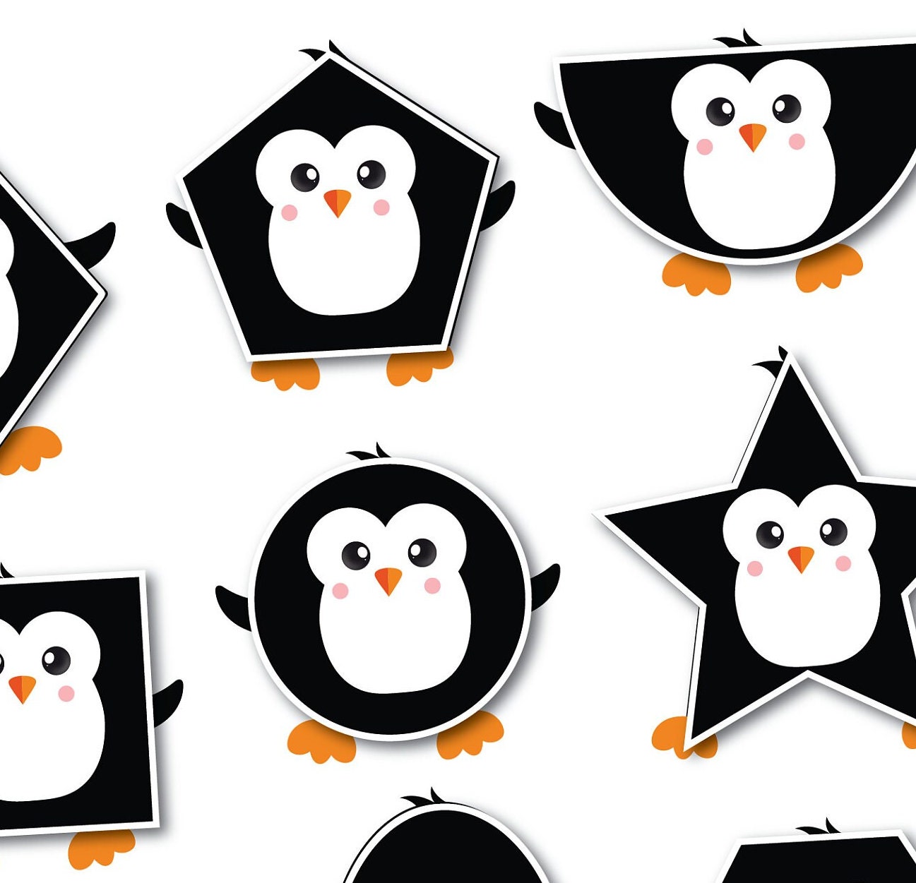 Penguin Shape Matching Activity, 2D Shapes, Winter Busy Book Page, File ...