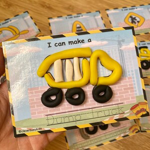 Construction Play Dough Mats, Trucks Printable Play Doh, Preschool ...
