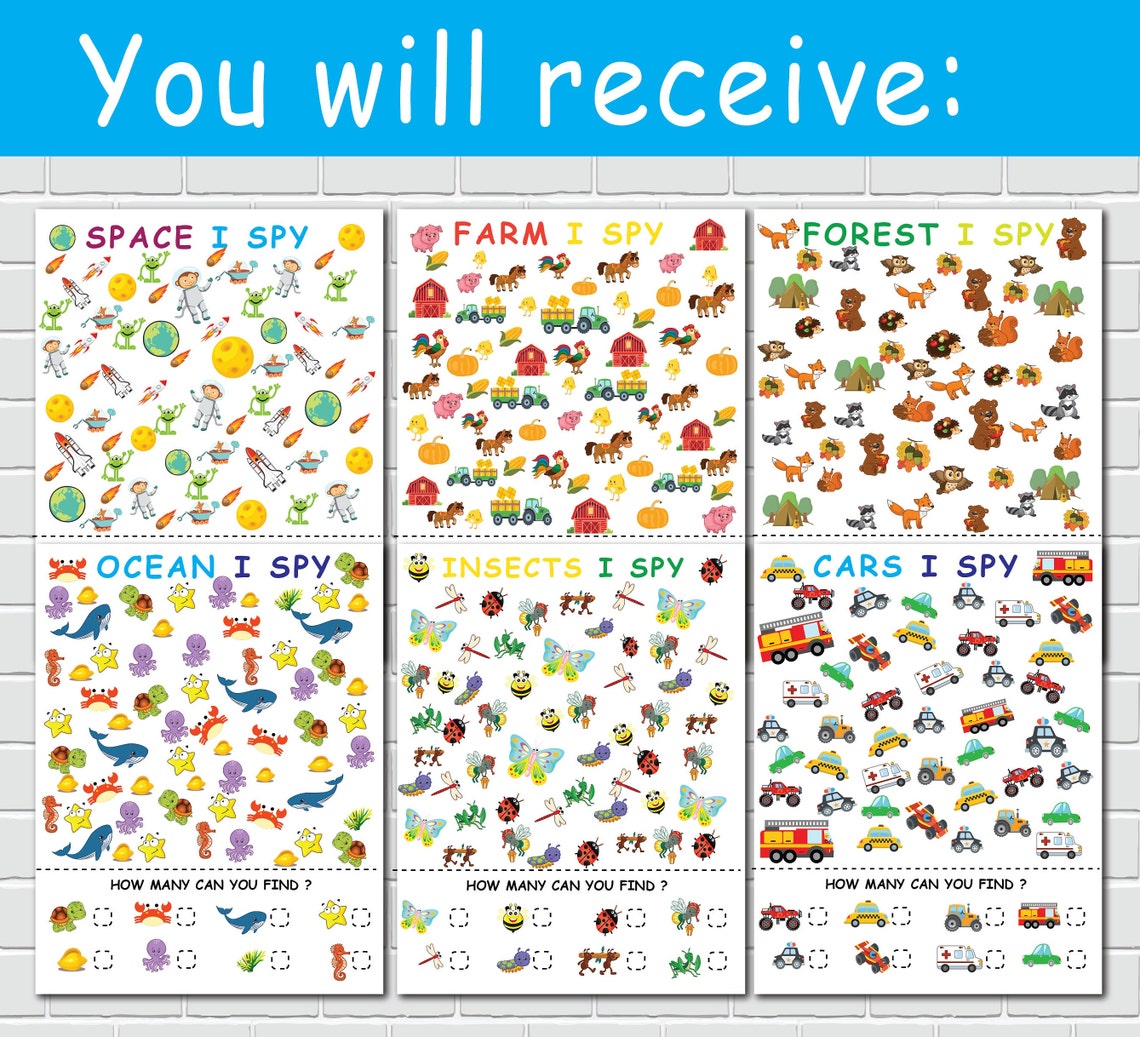 I Spy Printable Activity for Toddlers Look and Find Counting - Etsy