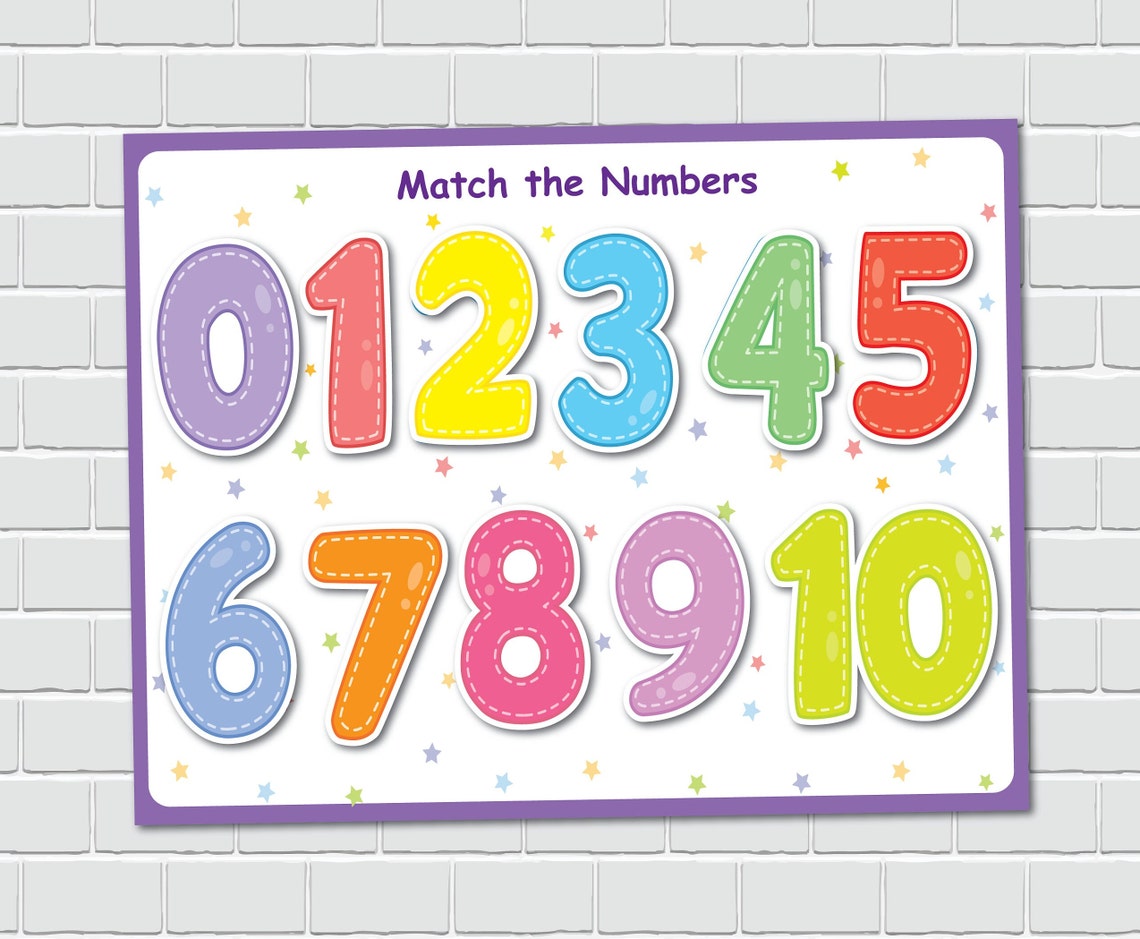 Numbers Matching Activity, Toddler Busy Book Page, Learning Binder, Pre ...