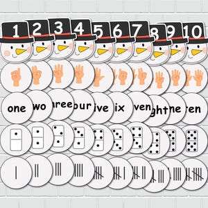 Snowman Numbers 1-10 Matching Activity. Toddler Sort and Match Game ...