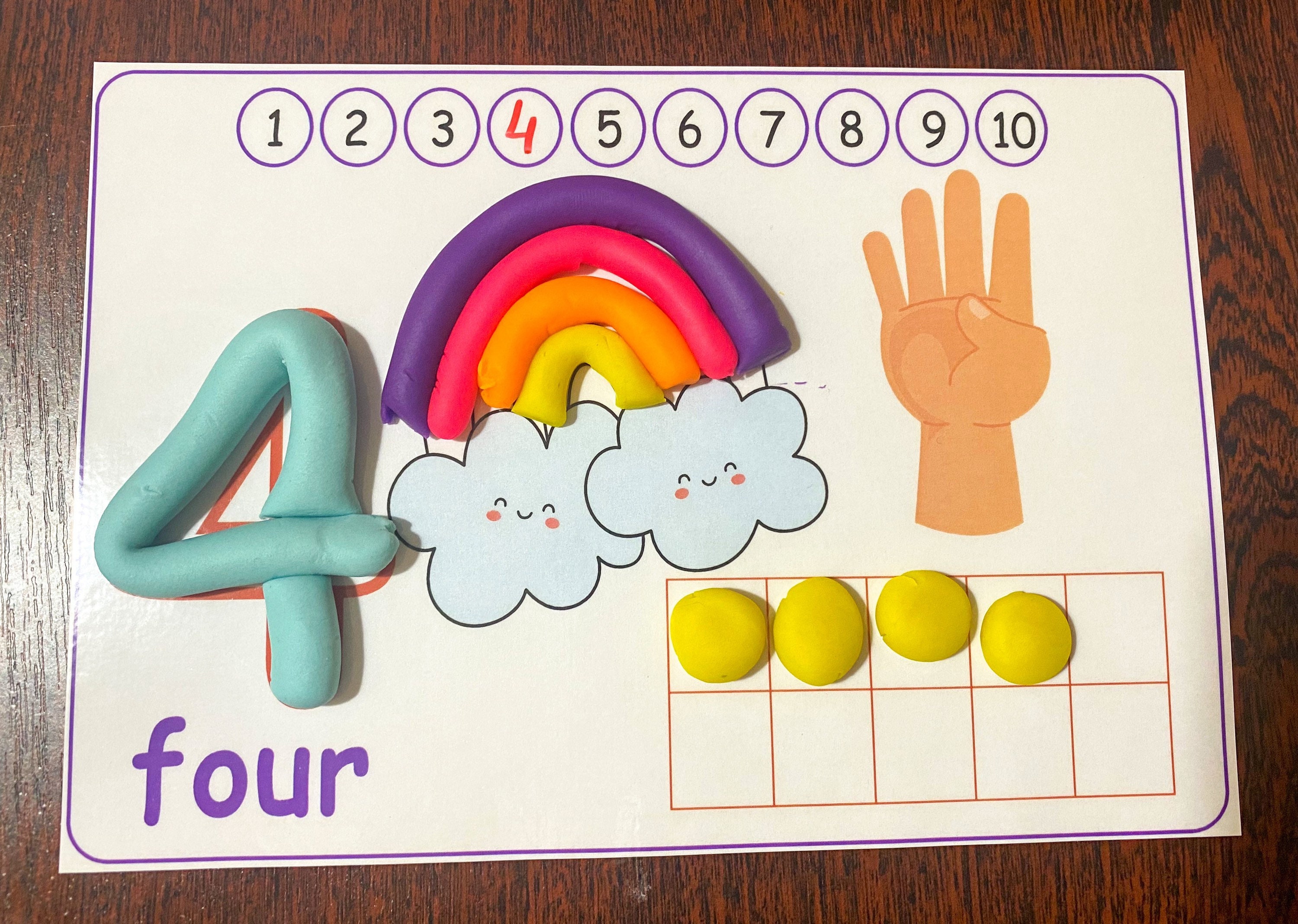 Numbers Play Dough Mats: Counting Activity, Fine Motor Skills (digital ...